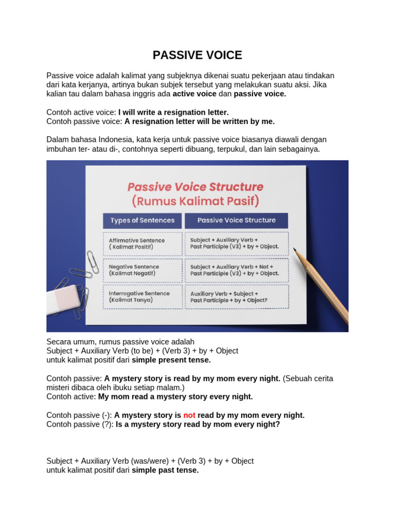 Fungsi dan Rumus Passive Voice | PDF