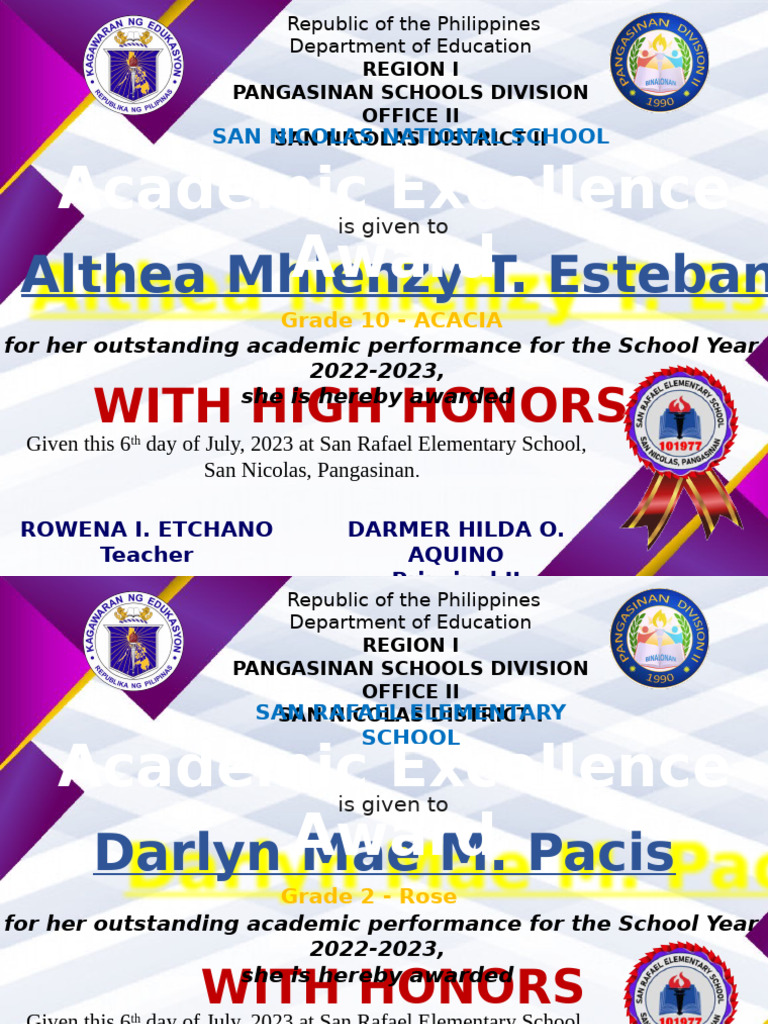 Academic Excellence Awards 2023 | PDF | Government | Government ...