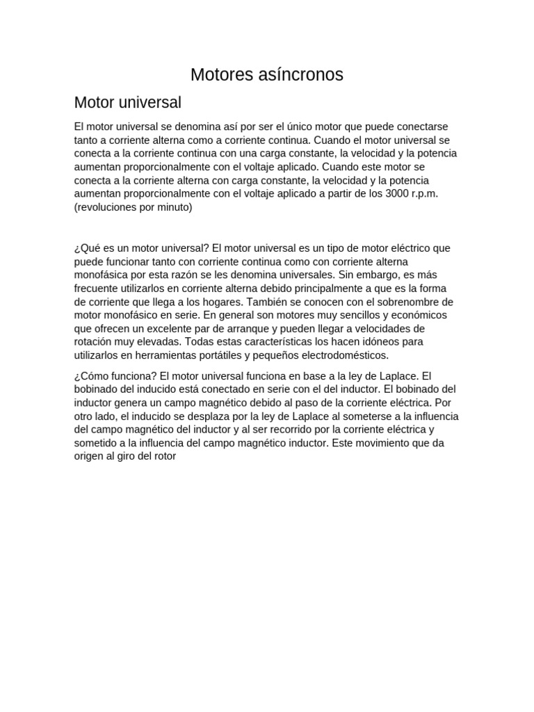 Motores Asíncronos | PDF | Motor eléctrico | Motores