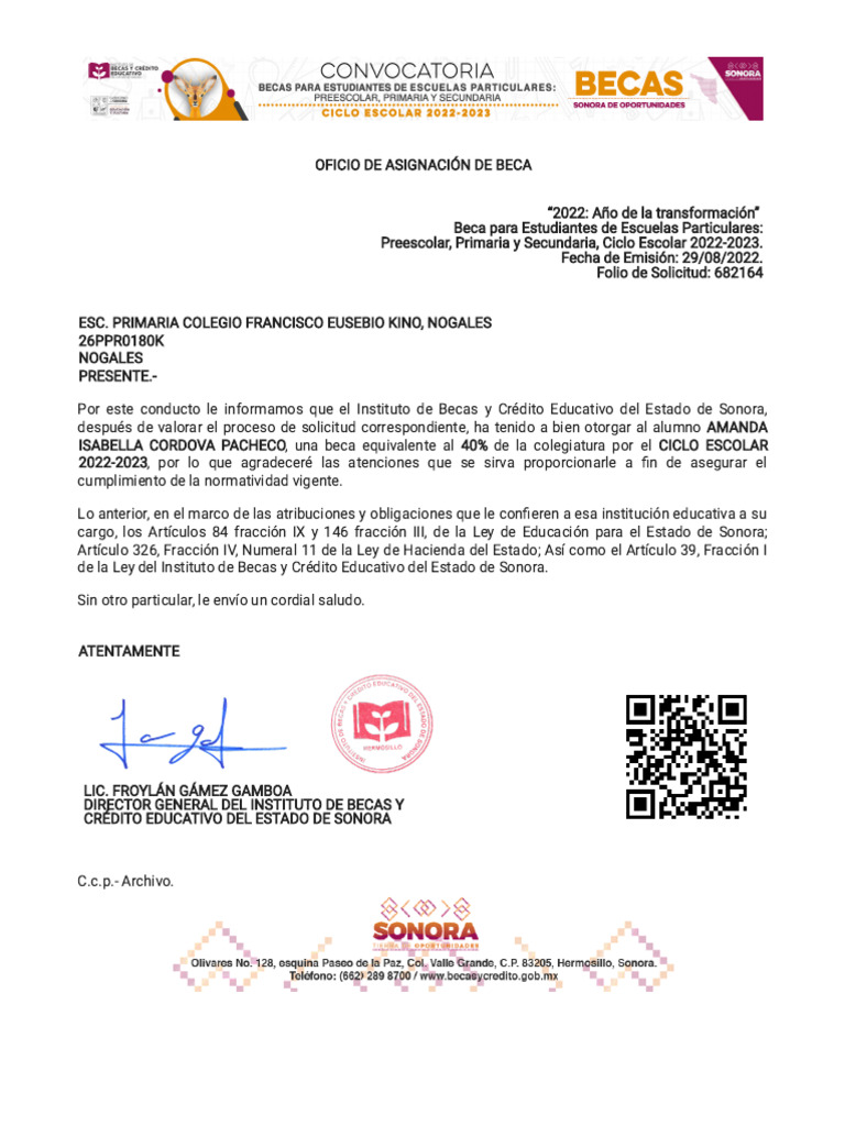 Solicitud de Becas 1.11.35 | PDF