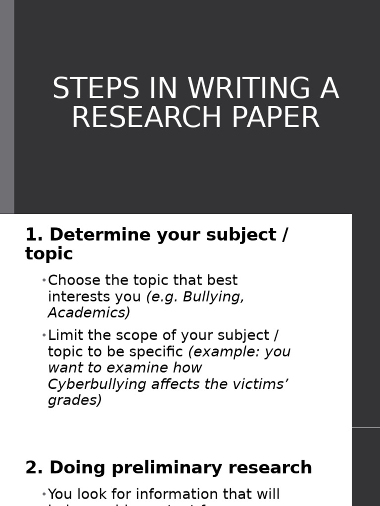 Steps in Writing A Research Paper | PDF
