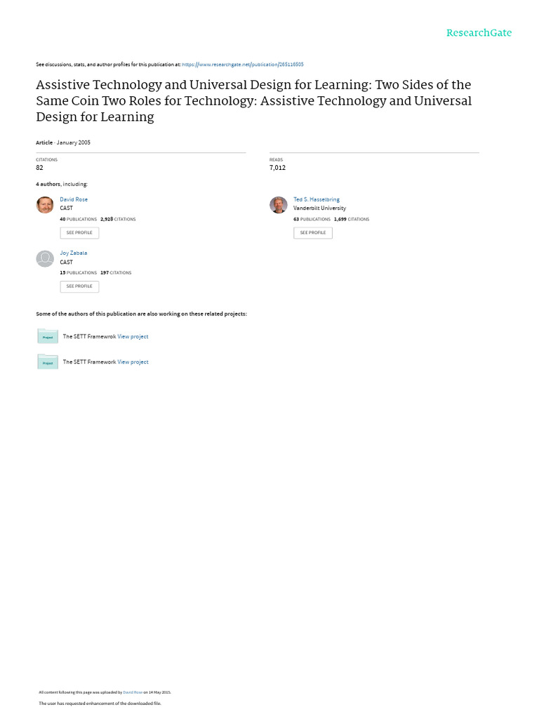 Assistive Technology and Universal Design For Lear | PDF | Copyright ...
