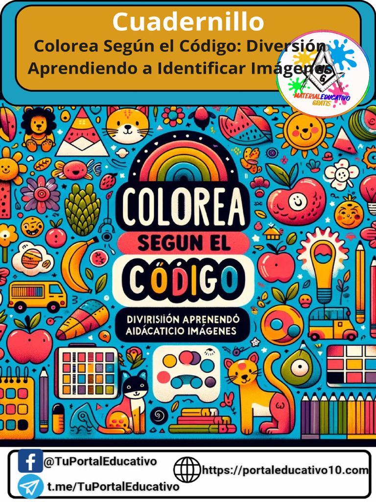 Colorea Según El Código Diversión Aprendiendo A Identificar Imágenes ...