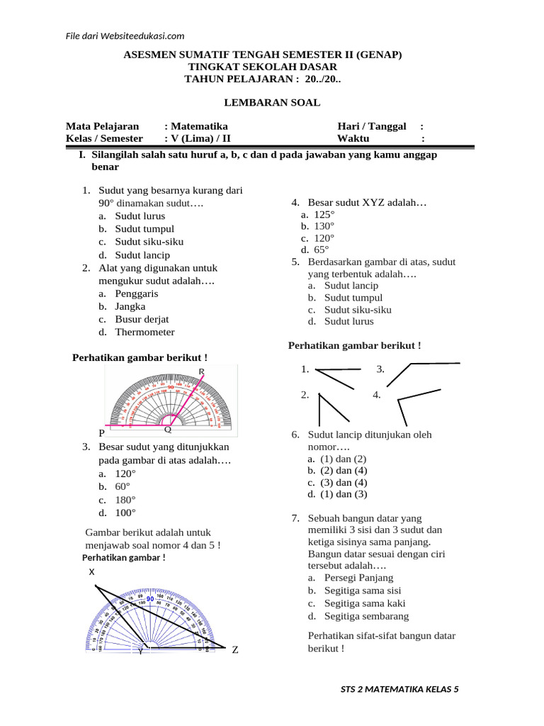 SOAL STS 2 MTK | PDF