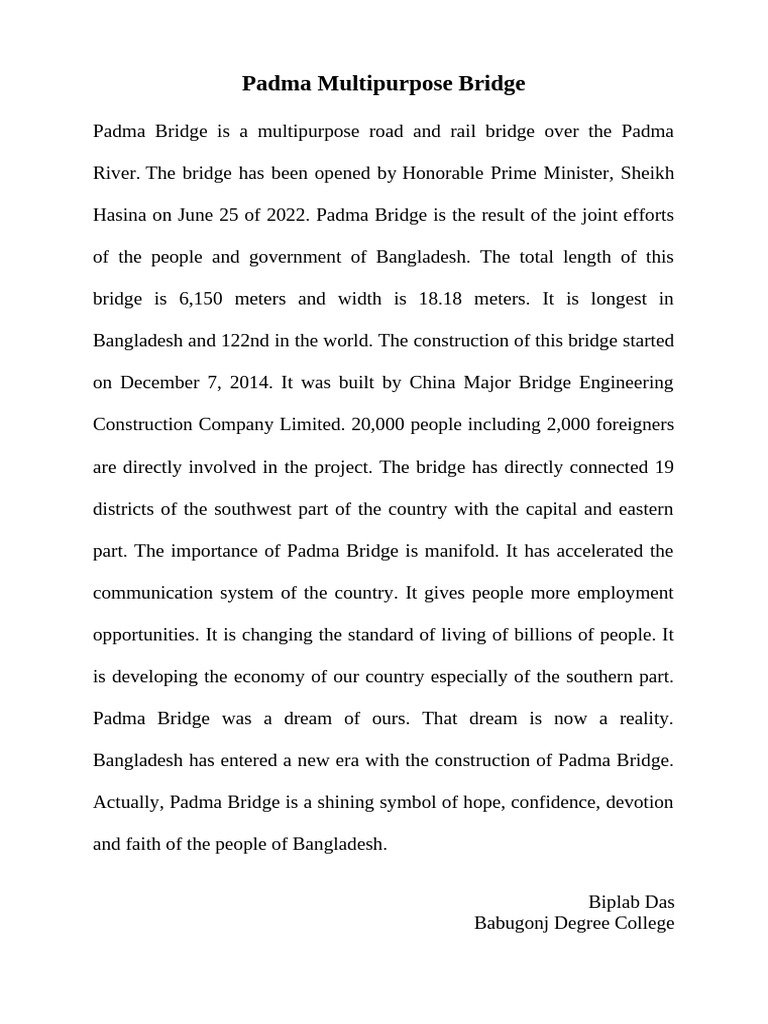 Padma Multipurpose Bridge | PDF