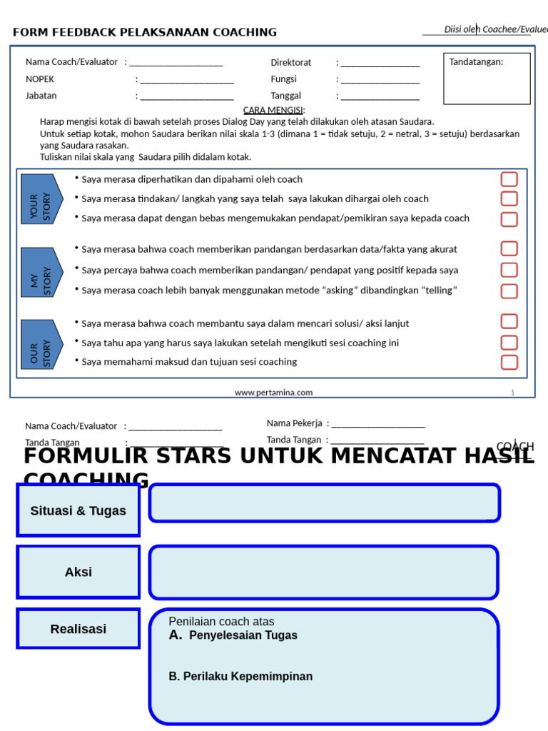 FORM PMS (COACHING)_lengkap Pakai Nama | PDF
