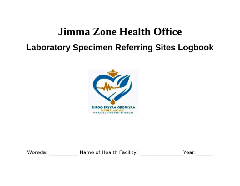 Laboratory Referral Specimen logbook COVER | PDF