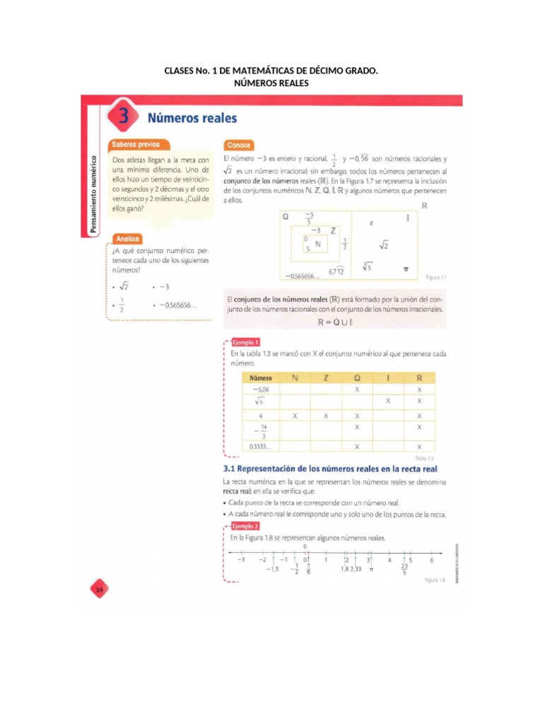Clases No.1 de Matemáticas de Décimo Grado | PDF | Matemáticas ...