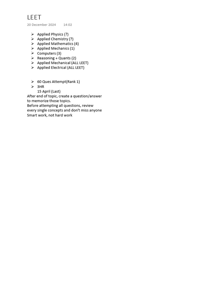 LEET Exam Preparation Guide | PDF