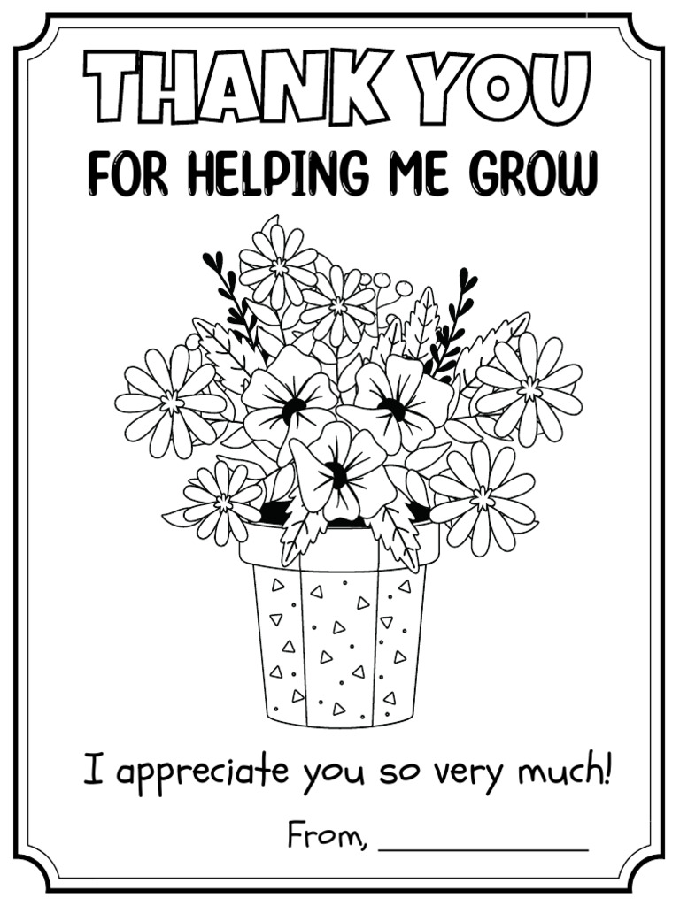 FlowerinaPotColoringPageTeacherAppreciationWorksheet-1 | PDF