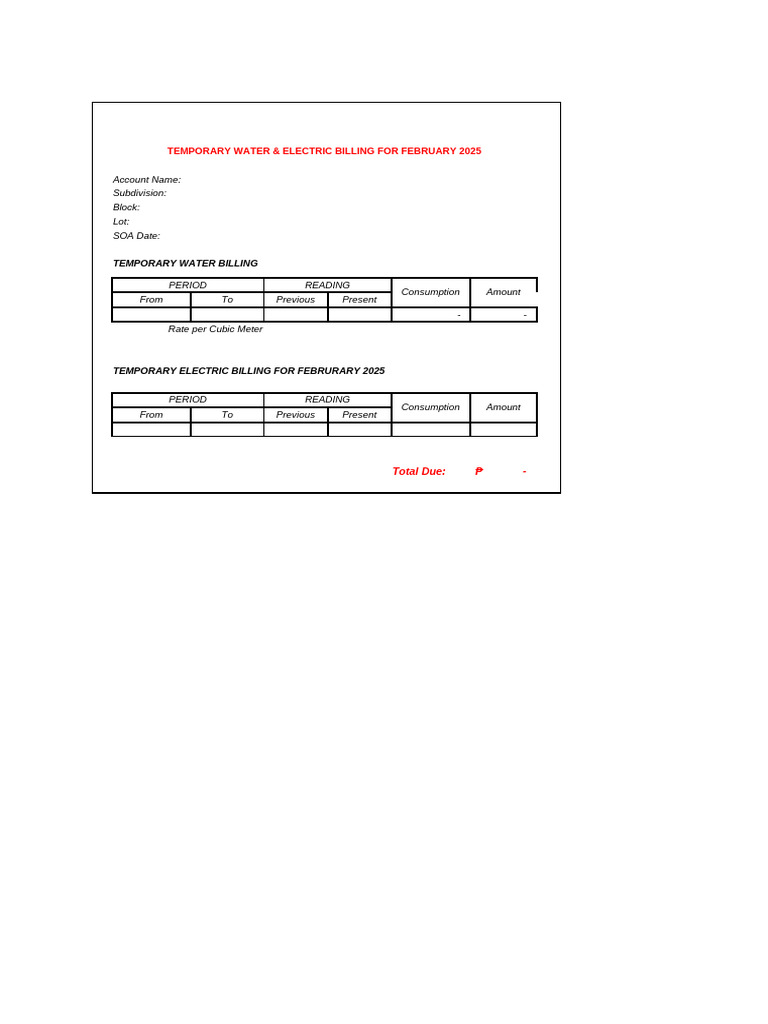 February 2025 Utility Billing Summary | PDF