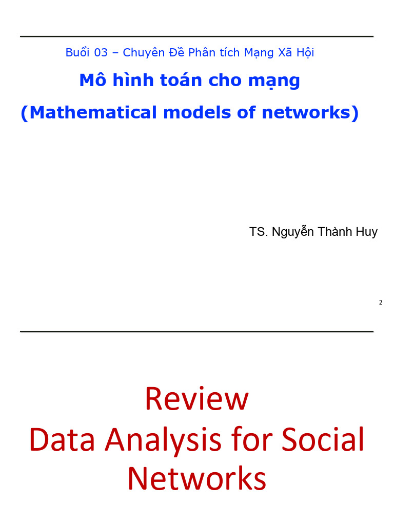 03 CD Phan tich mang xa hoi - Mo hinh toan cho mang xa hoi | PDF | Discrete Mathematics ...
