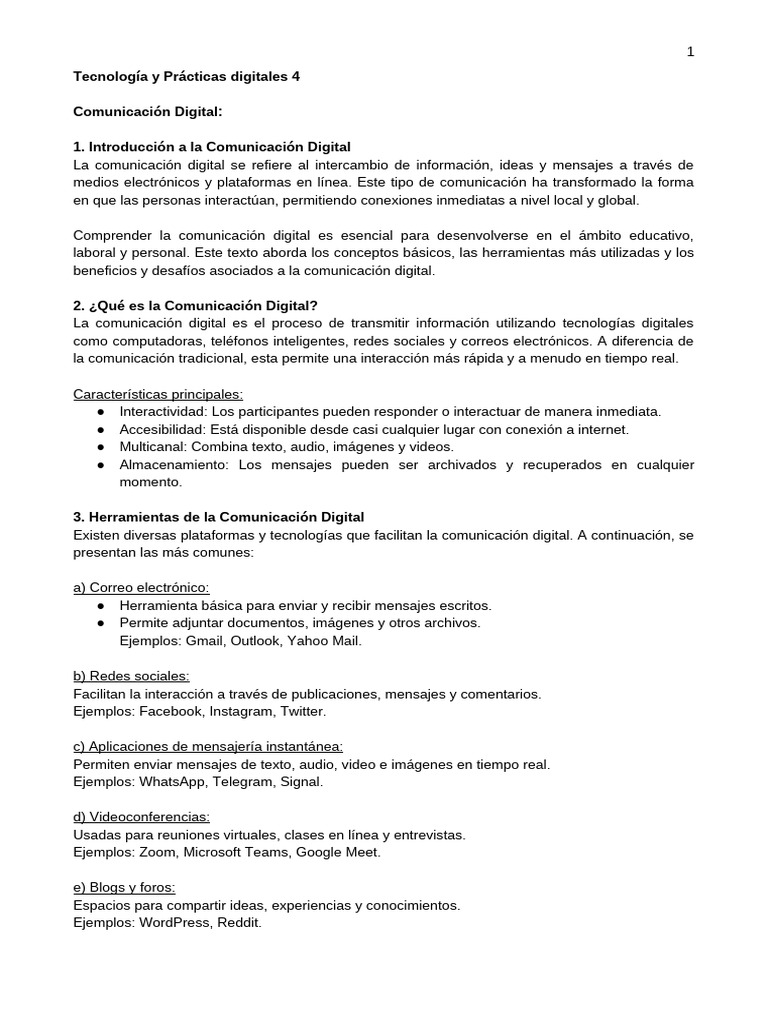 TEC 4 - 8. Introduccion a La Comunicacion Digital | PDF | Videotelefonía | Internet