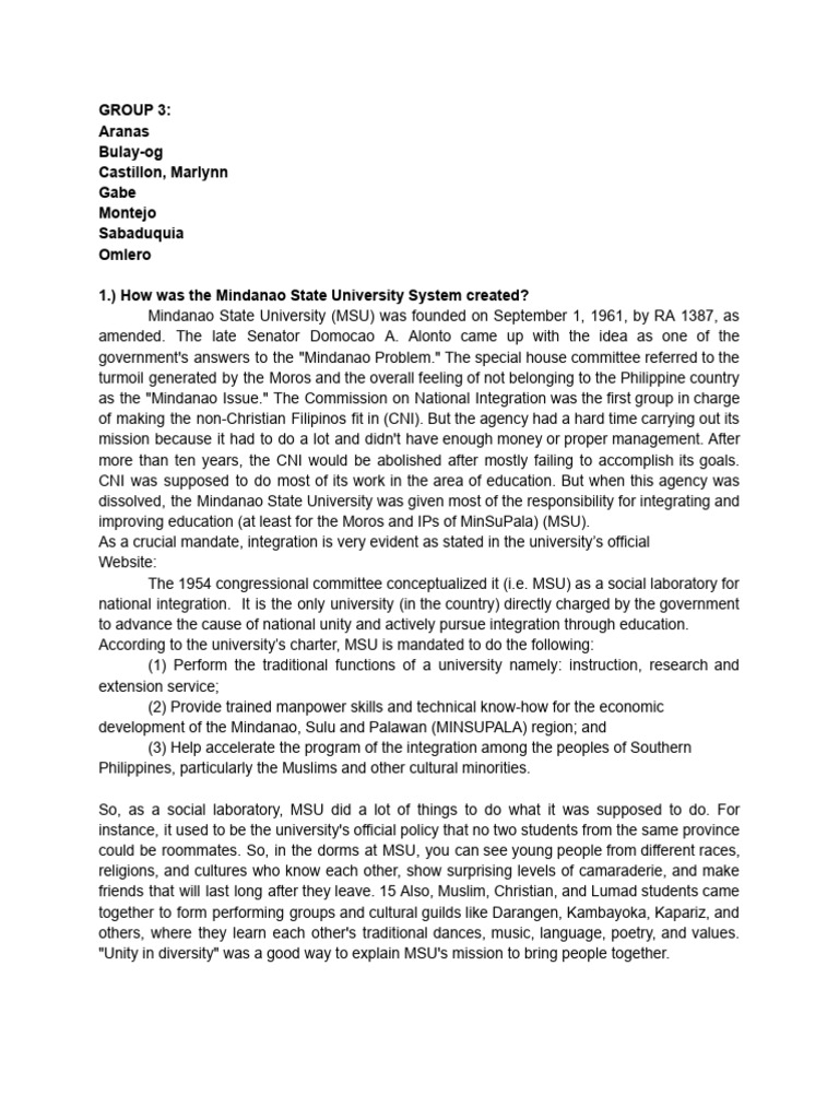 Understanding MINSUPALA History | PDF | Philippines | Mindanao