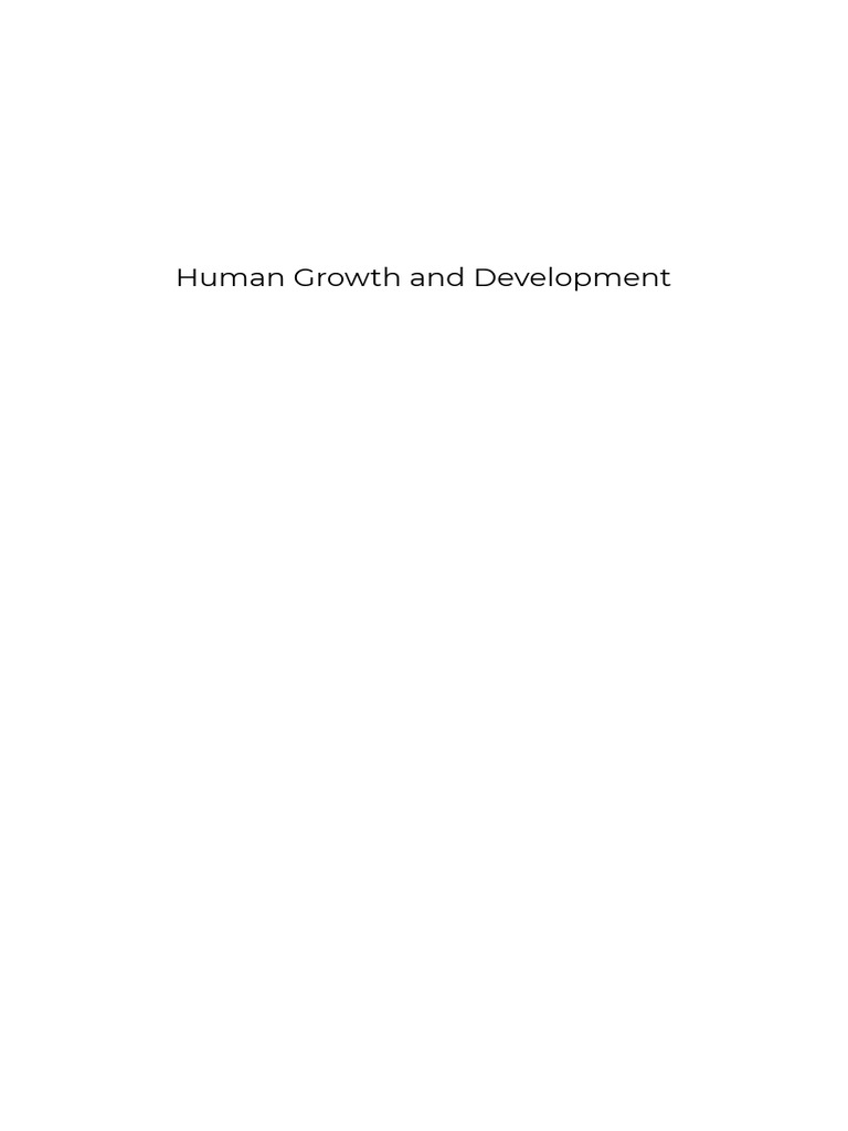Human Growth and Development 1668004388 | PDF | Developmental ...
