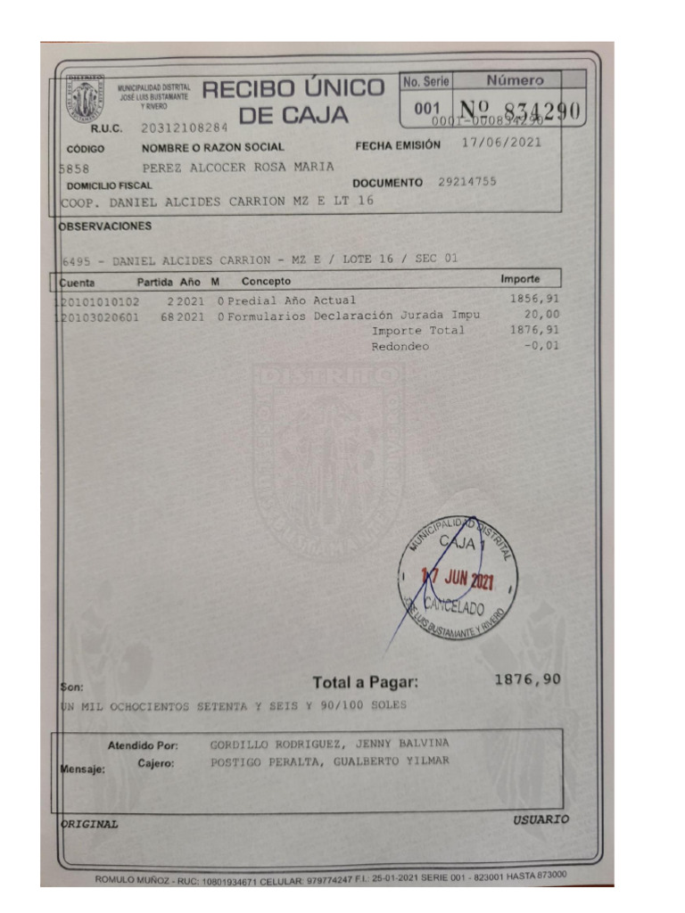 pago autovaluo - HR y PU | PDF