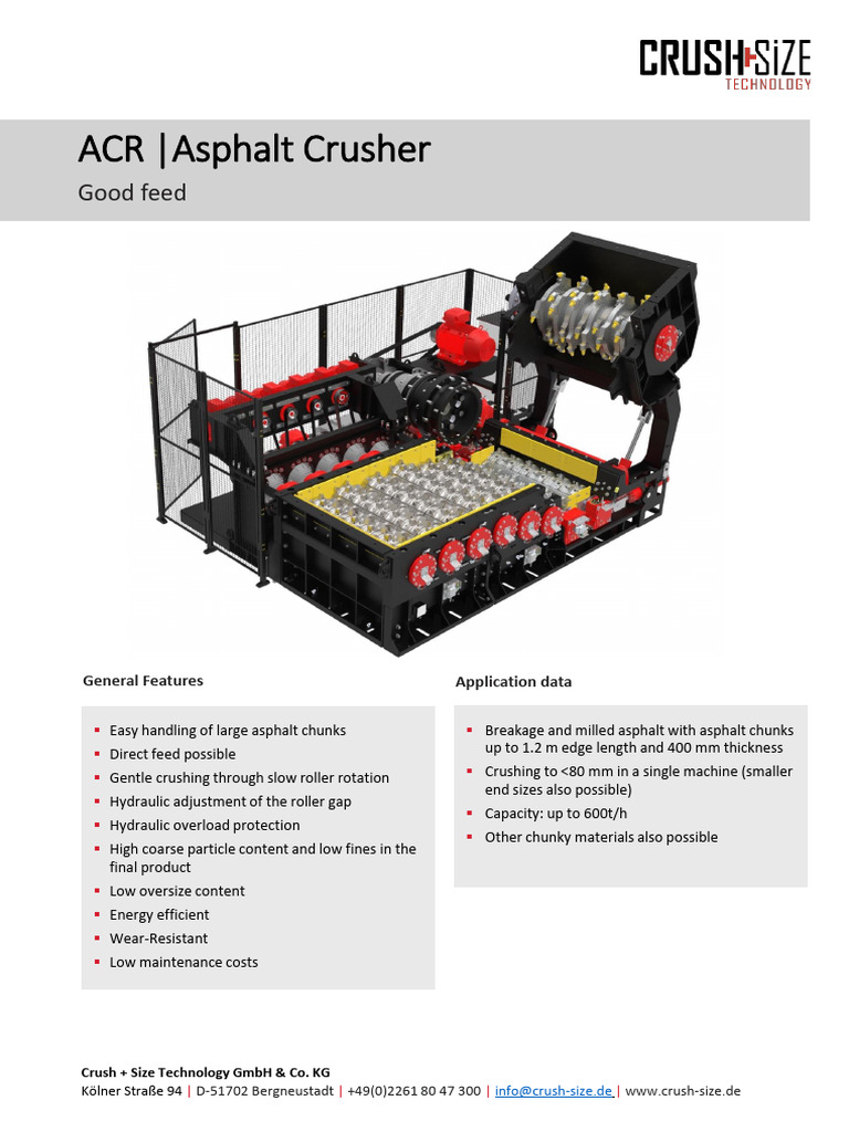 2 Page Data Sheets - Asphaltcrusher - ACR | PDF | Secondary Sector Of ...