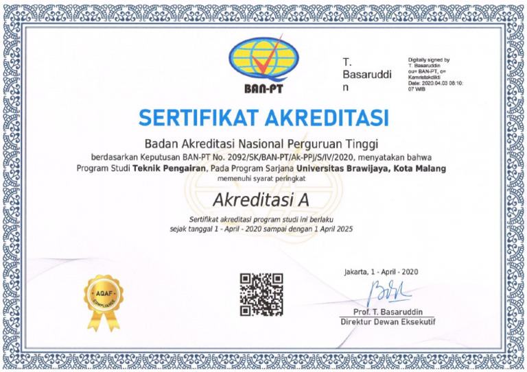 Scan Akreditasi A JTP 2020-2025 | PDF
