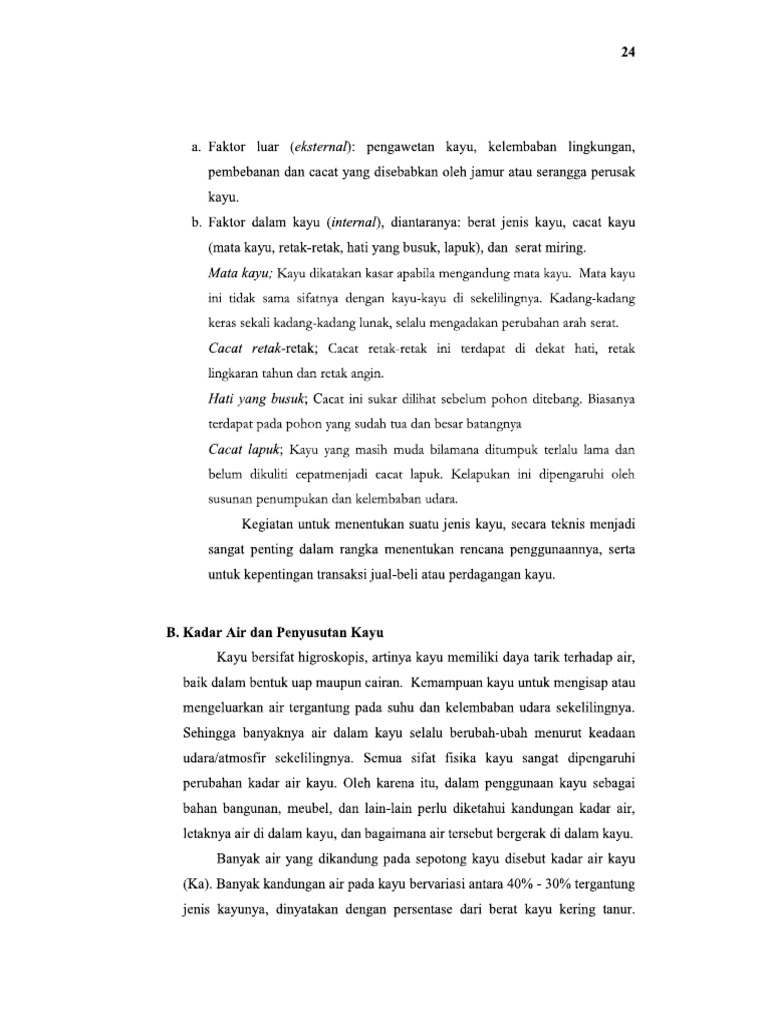 Minggu II-Kadar Air Dan Penyusutan Kayu | PDF