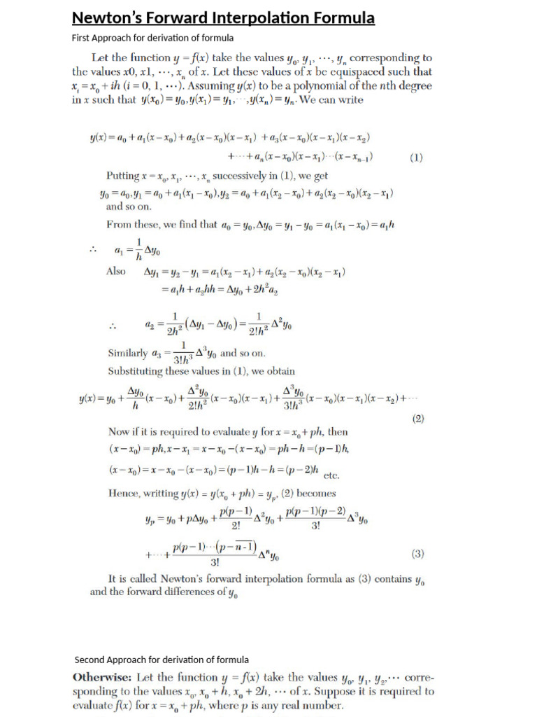 Newton's Forward and Backward Interpolation | PDF