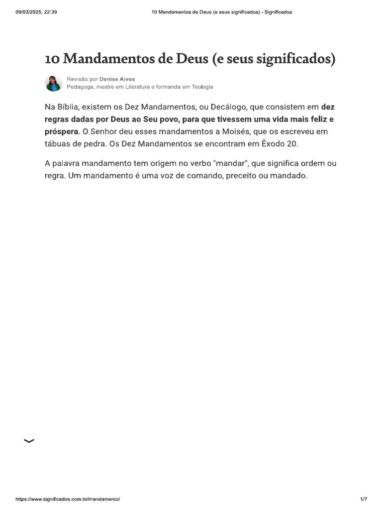 10 Mandamentos | PDF