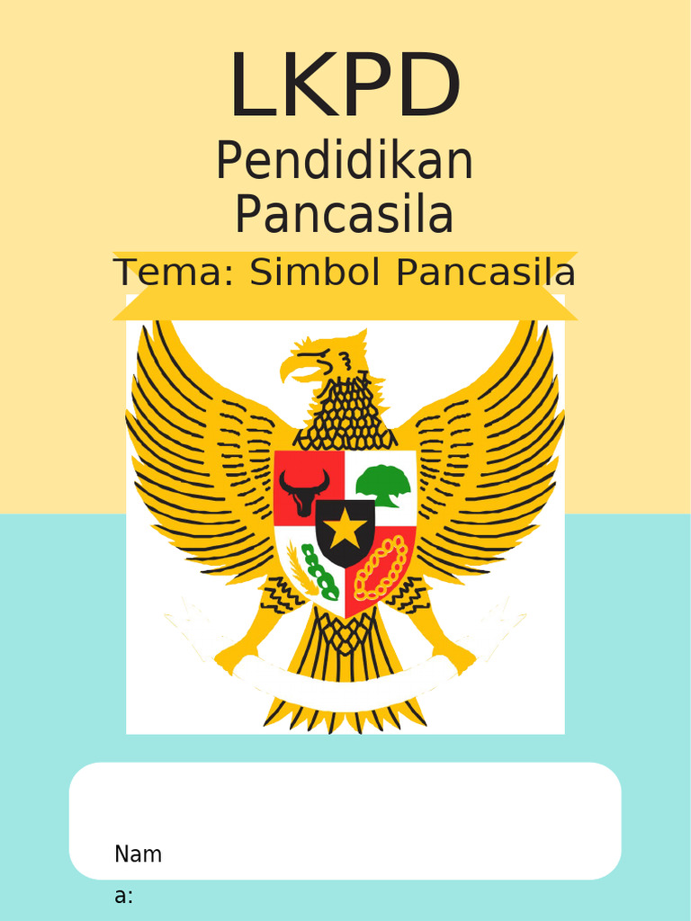 Simbol Pancasila Lembar Kerja Peserta Didik Kuning Dan Biru Simpel ...