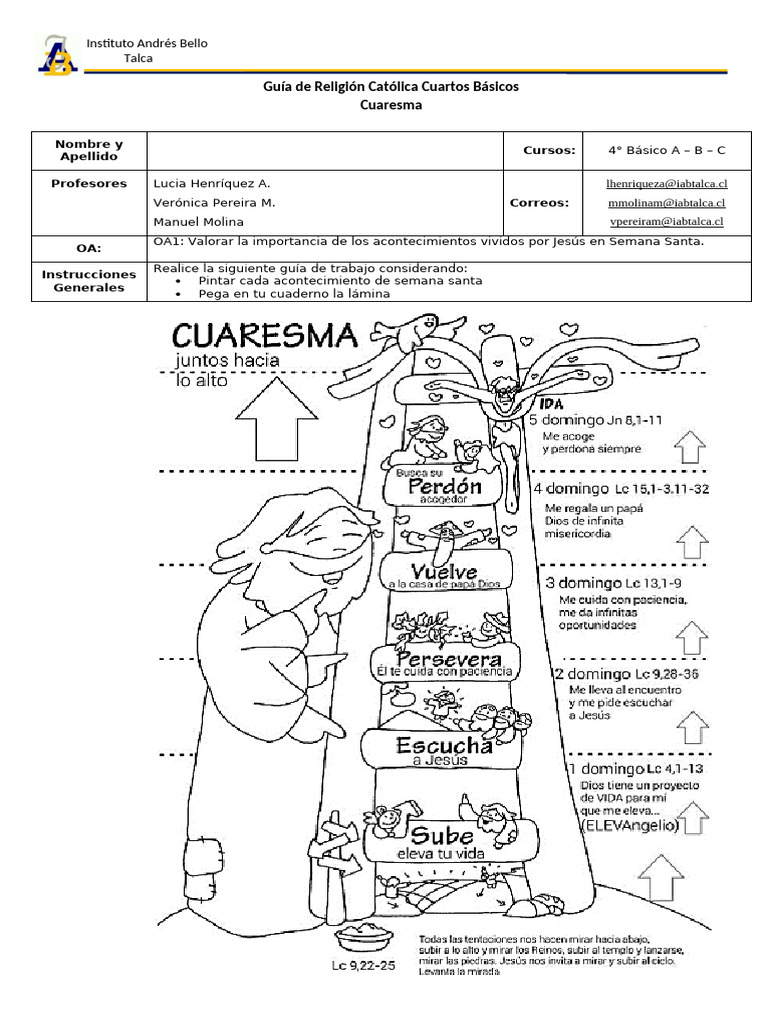 Guia 1 - Cuaresma - cuartos básicos 2025 | PDF