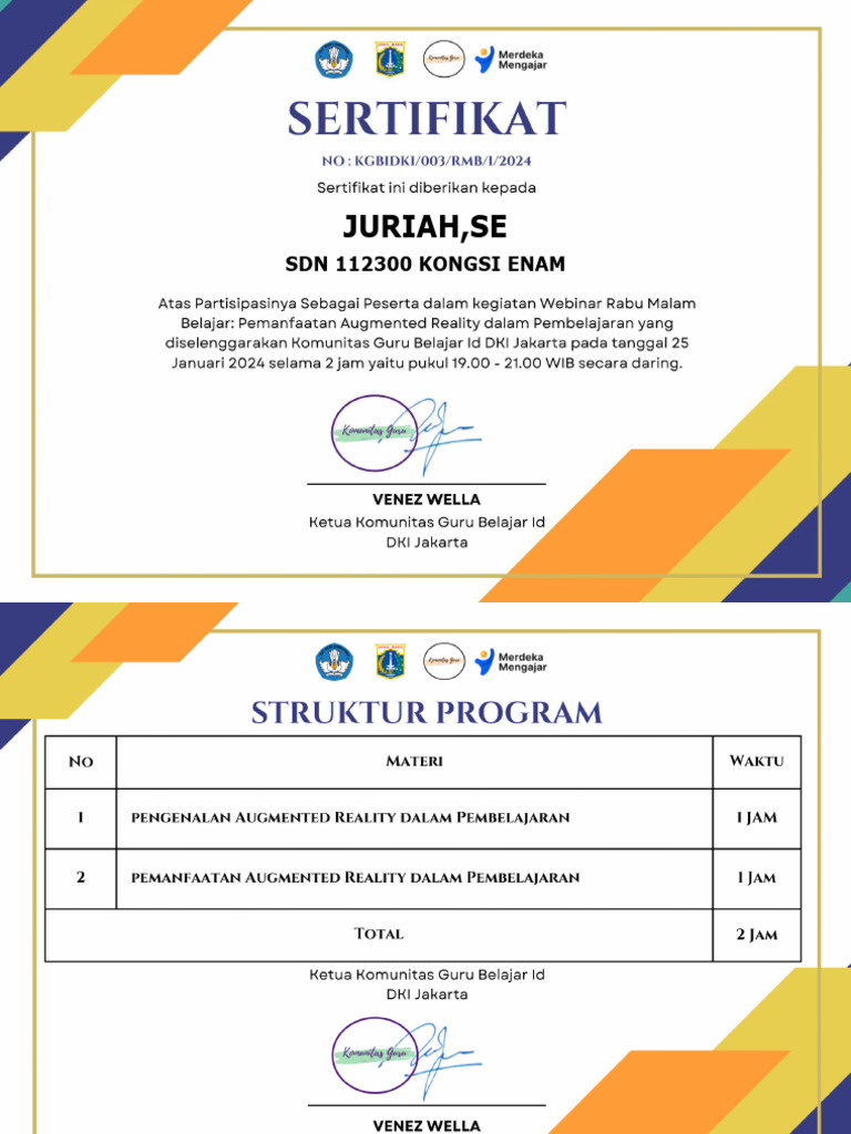 Sertifikat Juriah SE 8 | PDF