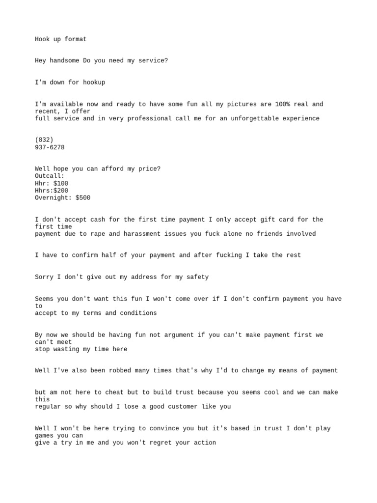 Hook Up Format | PDF