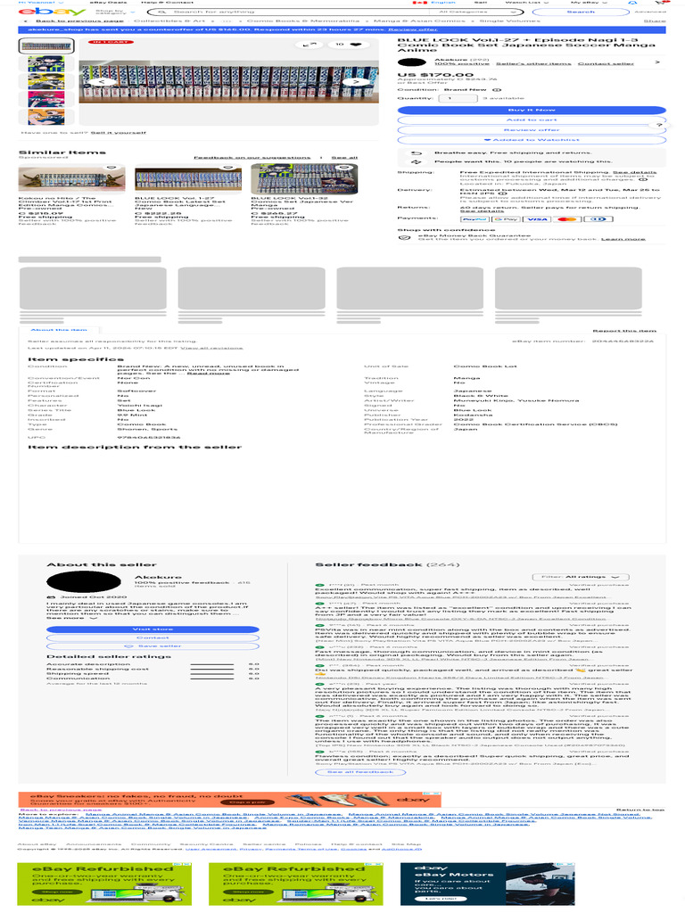 BLUE LOCK Vol.1-27 + Episode Nagi 1-3 Comic Book Set Japanese Soccer ...