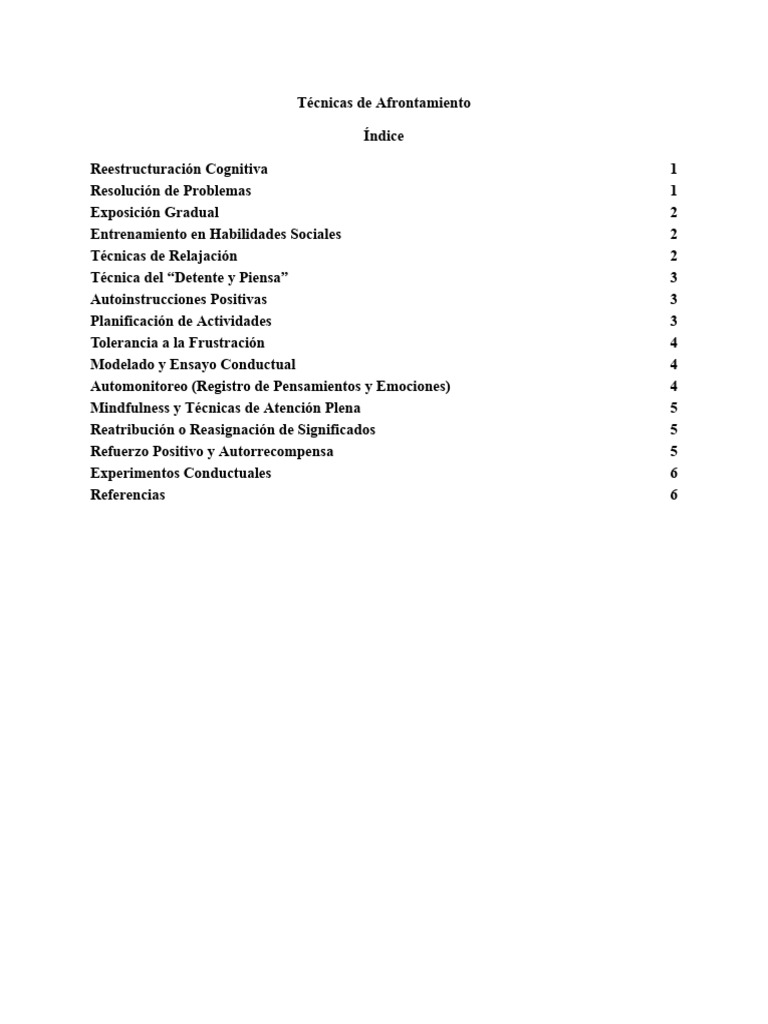 Técnicas de Afrontamiento | PDF | Ansiedad | Las emociones
