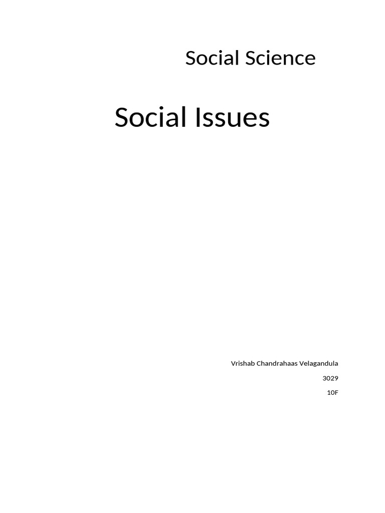 Social Issues Grade 10 Social Board Project | PDF | Literacy | Domestic ...