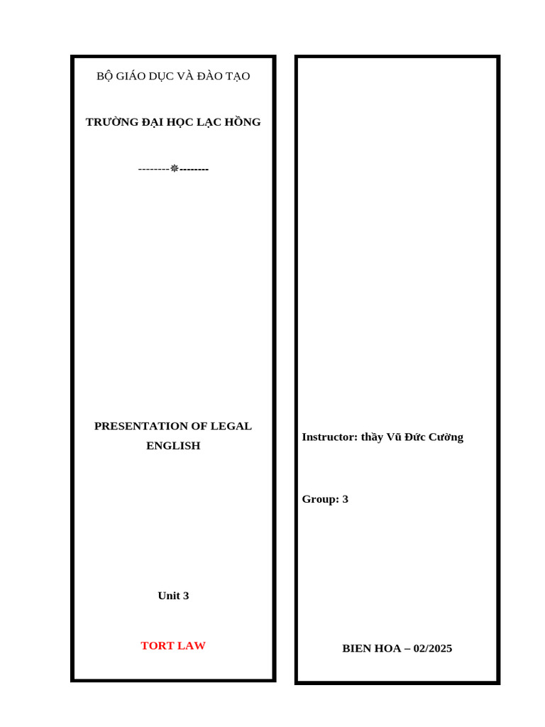 Unit 3 - Tort Law | PDF