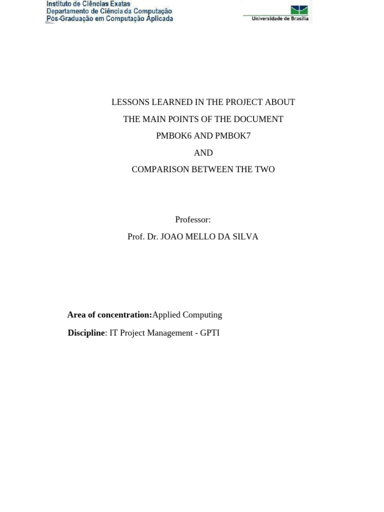 GPTI P3D - Lições Aprendidas PMBOK7 - EN | PDF | Project Management ...