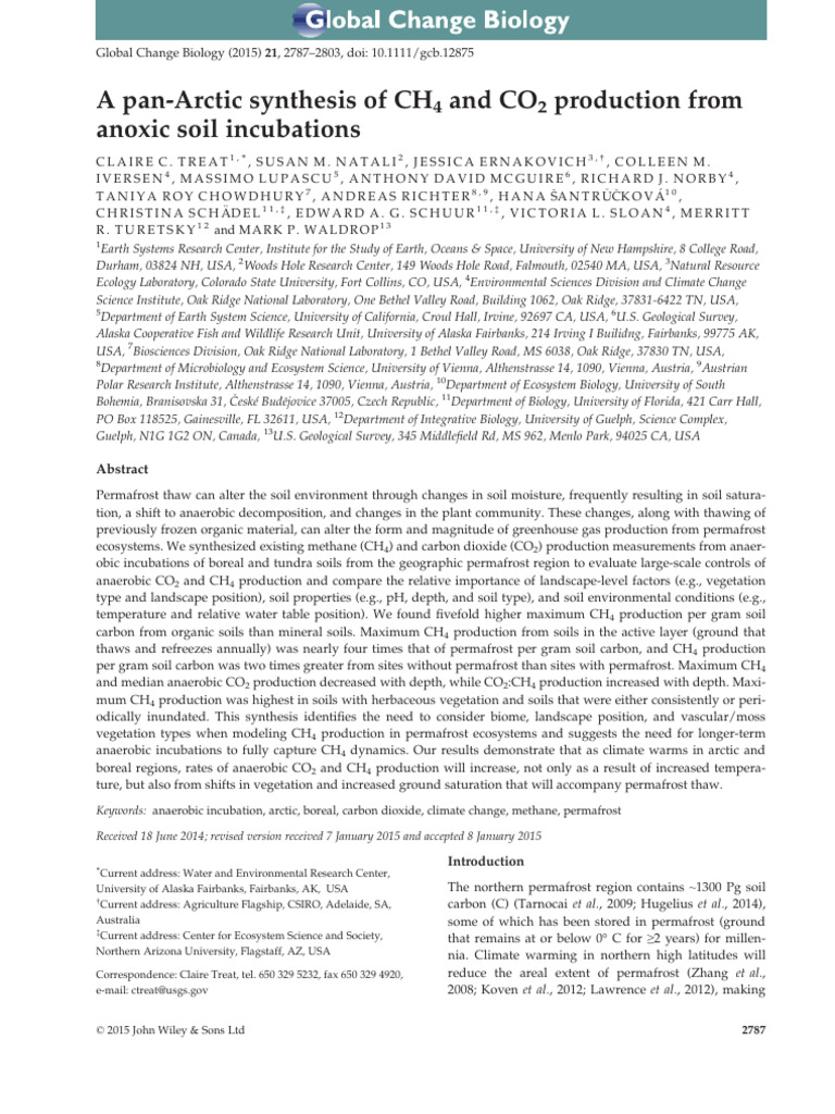 A Pan-Arctic Synthesis of CH4 and CO2 Production From Anoxic Soil ...