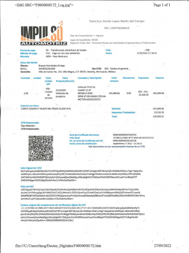 Factura Endosada | PDF