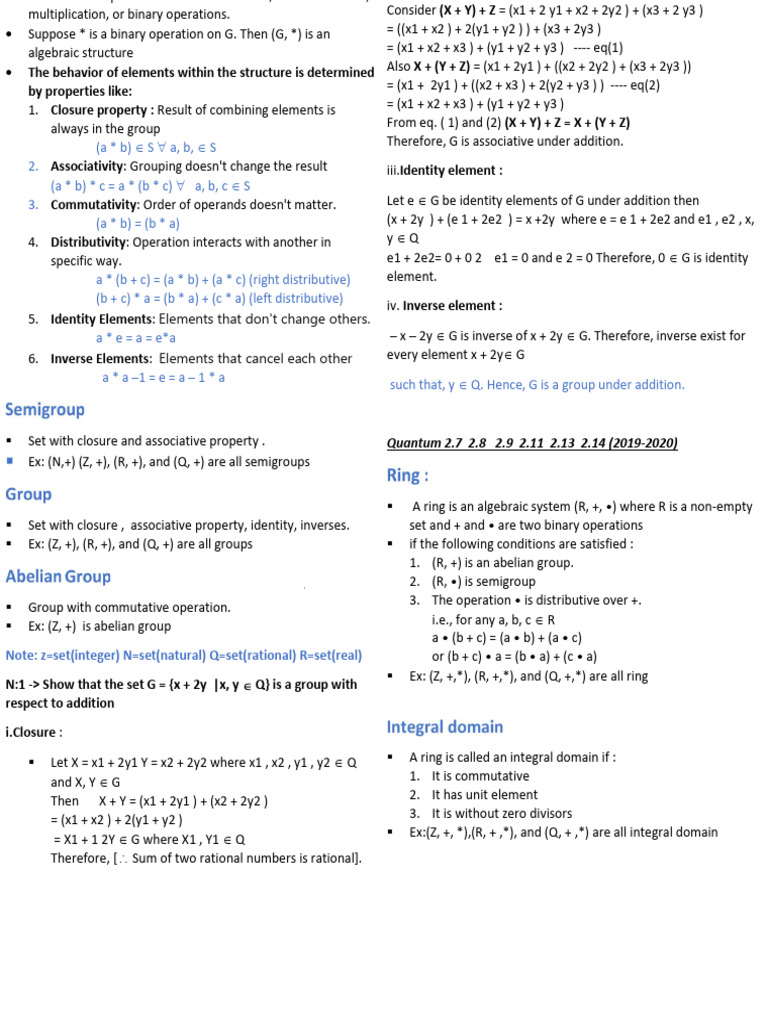 Dstl Unit 4 One Shot 1 Pdf Group Mathematics Abstract Algebra