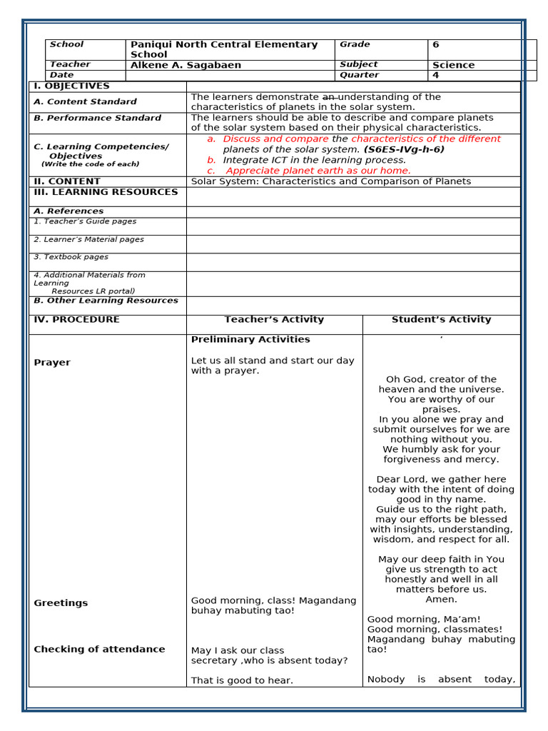 EDITED_DLP DEMO SOLAR SYSTEM (1) | PDF | Planets | Rotation