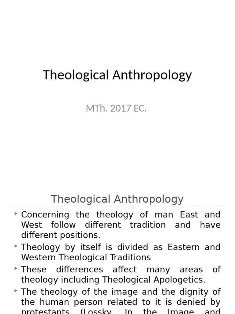 Theological Anthropology | PDF | Theology | Systematic Theology