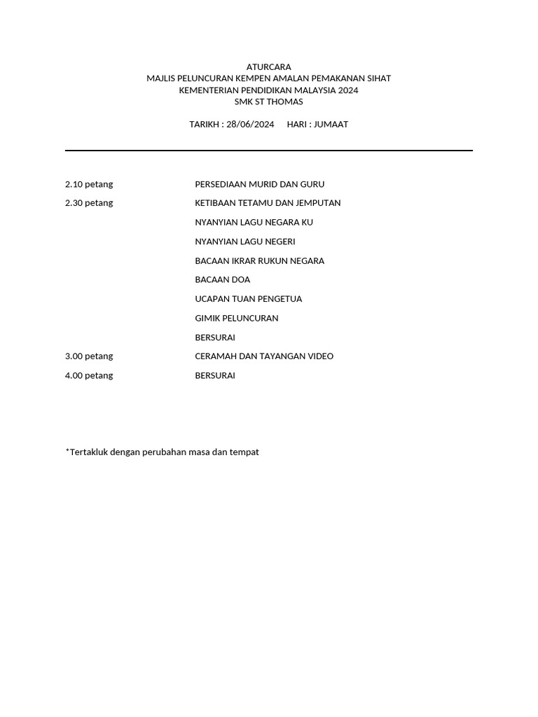 ATURCARA Kempen Makanan Sihat | PDF