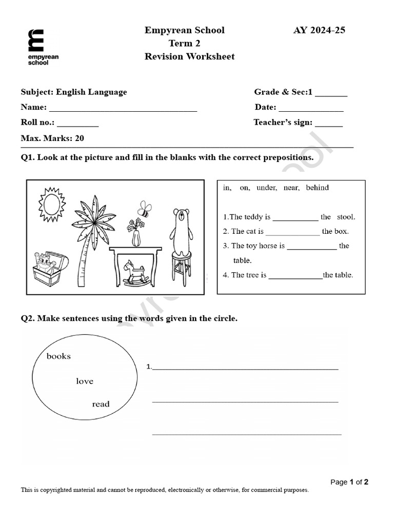 Revision GR 1 - Eng Lang QP - Vol 4 (24-25) | PDF | Linguistics