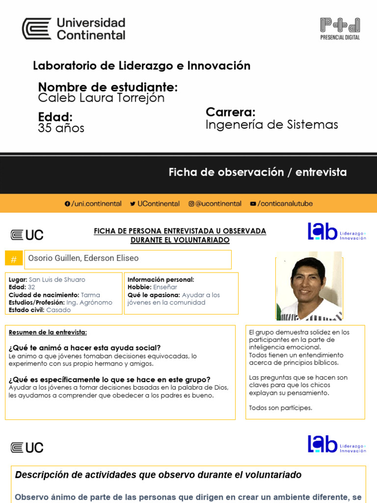 S3-Ficha de Observación VOLUNTARIADO - TERMINADO | PDF | Aprendizaje | Conceptos psicologicos
