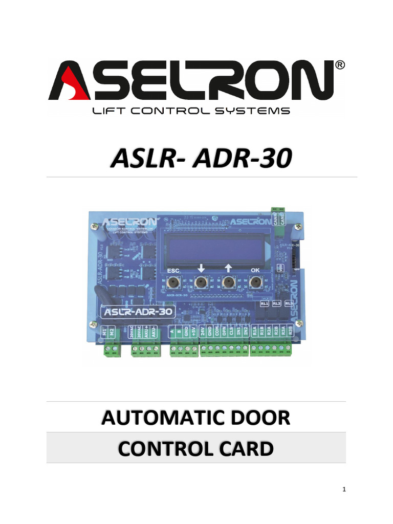ASLR - ADR - 30 - V1 - 11 Manual V1.04 | PDF | Feedback | Gear