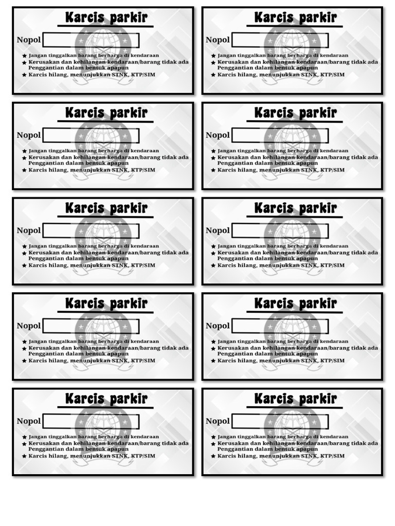 karcis parkir | PDF