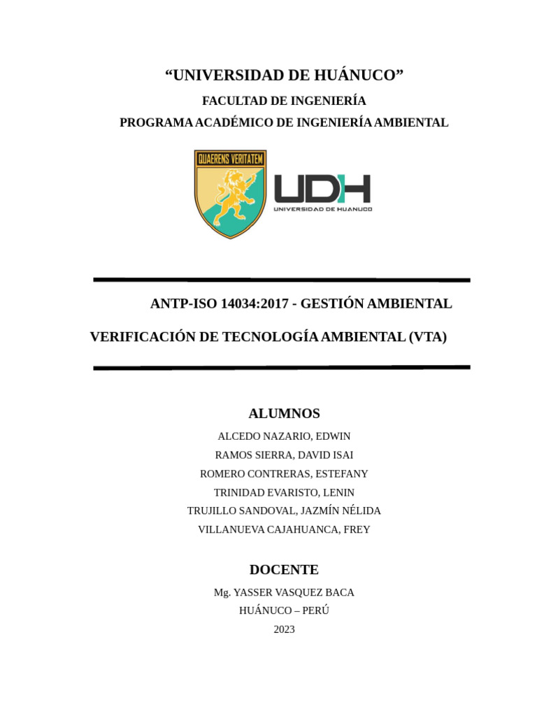 Verificación de Tecnología Ambiental ISO 14034 | PDF | Calidad ...