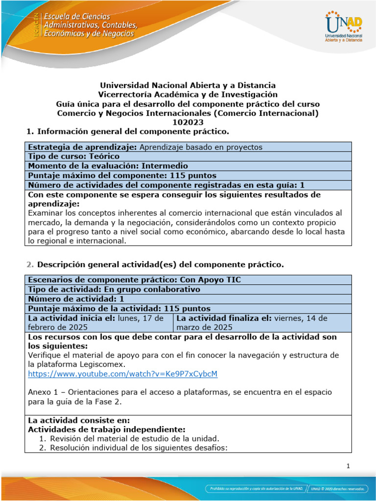 Guía Para El Desarrollo Del Componente Práctico y Rubrica de Evaluacion - Unidad 1 - Fase 2 ...