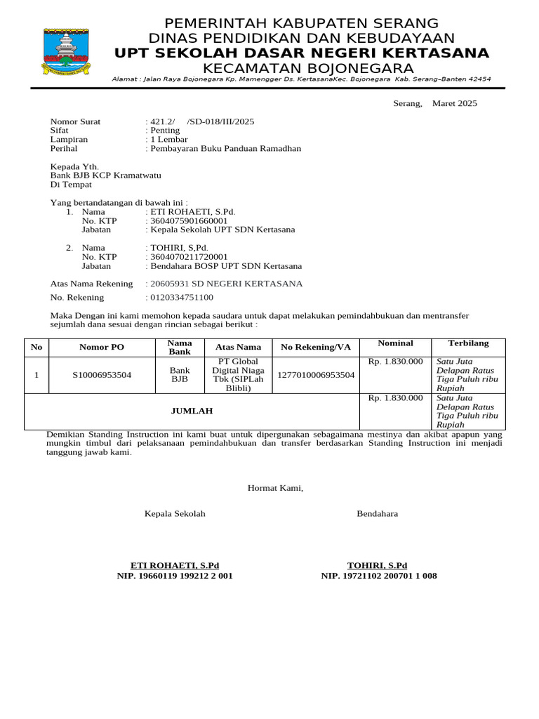 STANDING INSTRUCTION Kertasana Buku Panduan Ramadan 2025 | PDF