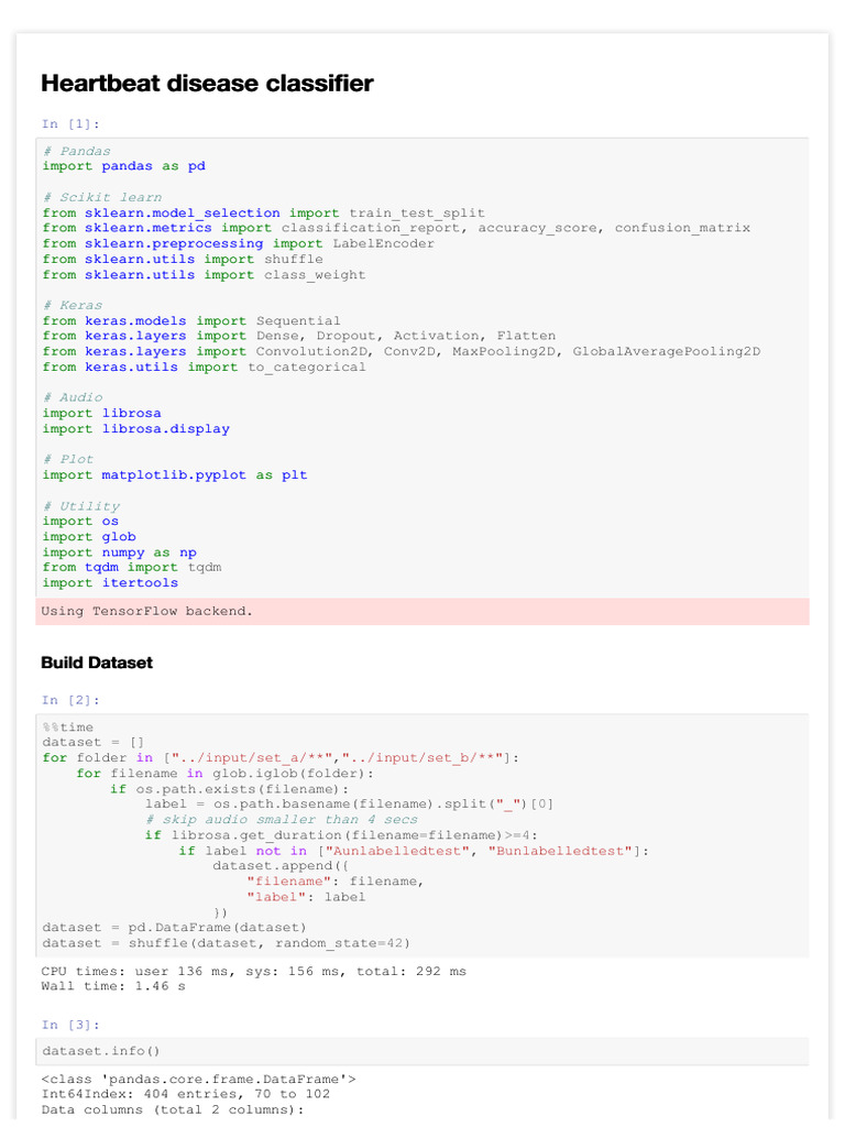 Heartbeat Disease Classifier | PDF | Software | Computing