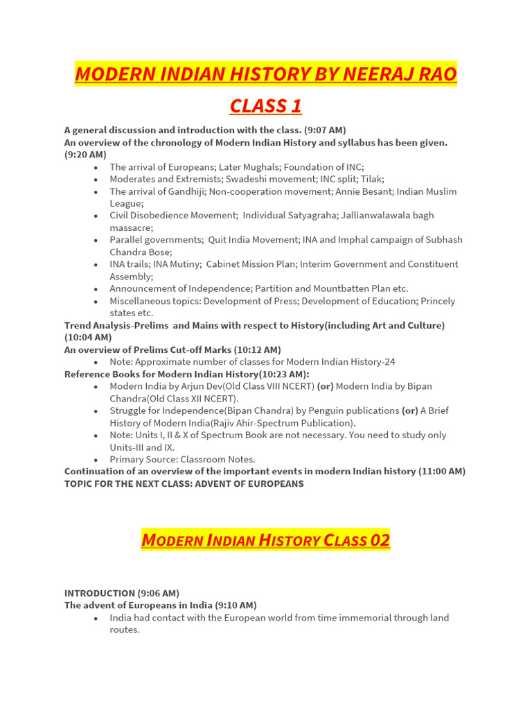 Modern Indian History by Neeraj Rao | PDF | Mughal Empire