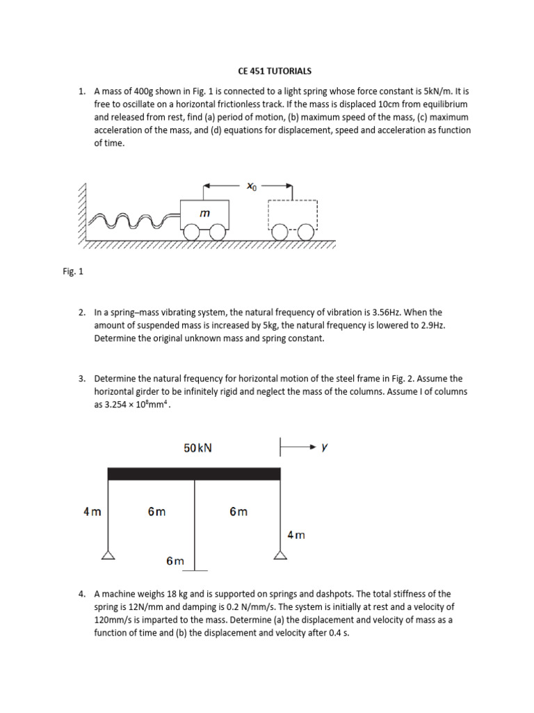 CE451_Tutorials | PDF | Resonance | Oscillation